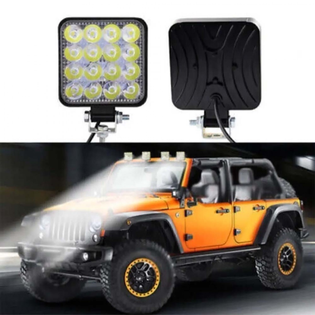 Off Road Beyaz Işık Sis Farı Lambası 16 Led Kare 12-24v - Fiyatı ve Özellikleri | Hephizlial.com